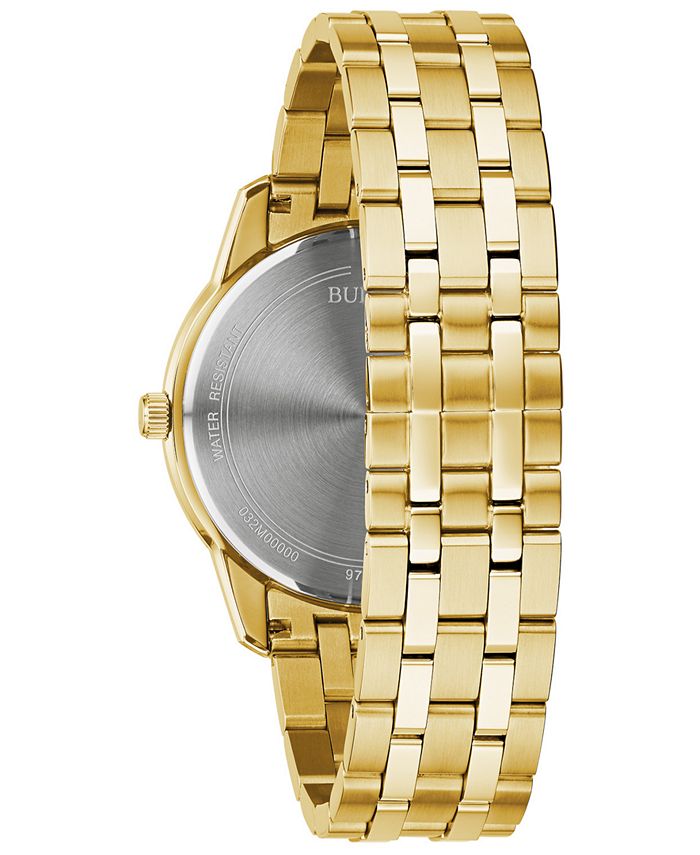 Bulova Men's Classic Sutton Gold-Tone Stainless Steel Bracelet Watch ...