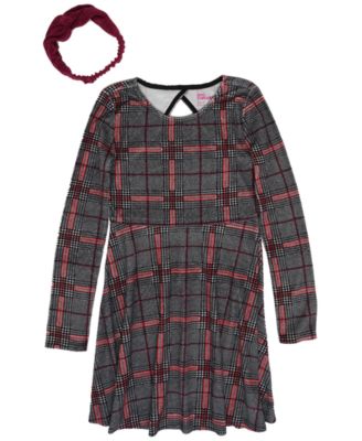 Epic Threads Big Girls Long Sleeve All Over Print Velour Dress With ...