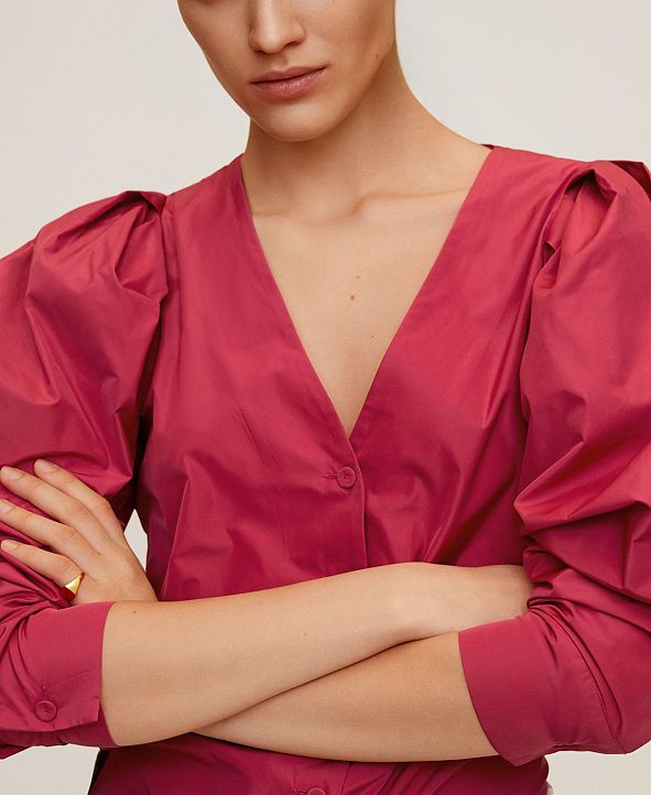 MANGO Women's Puff Sleeves Blouse & Reviews - Women - Macy's