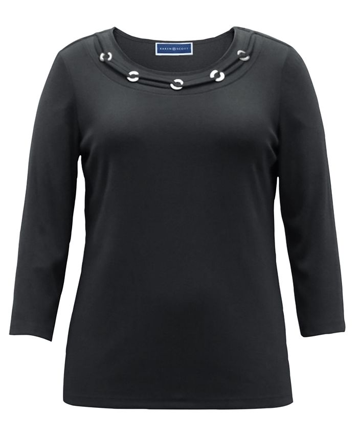 Karen Scott Cotton O-Ring Top, Created for Macy's - Macy's