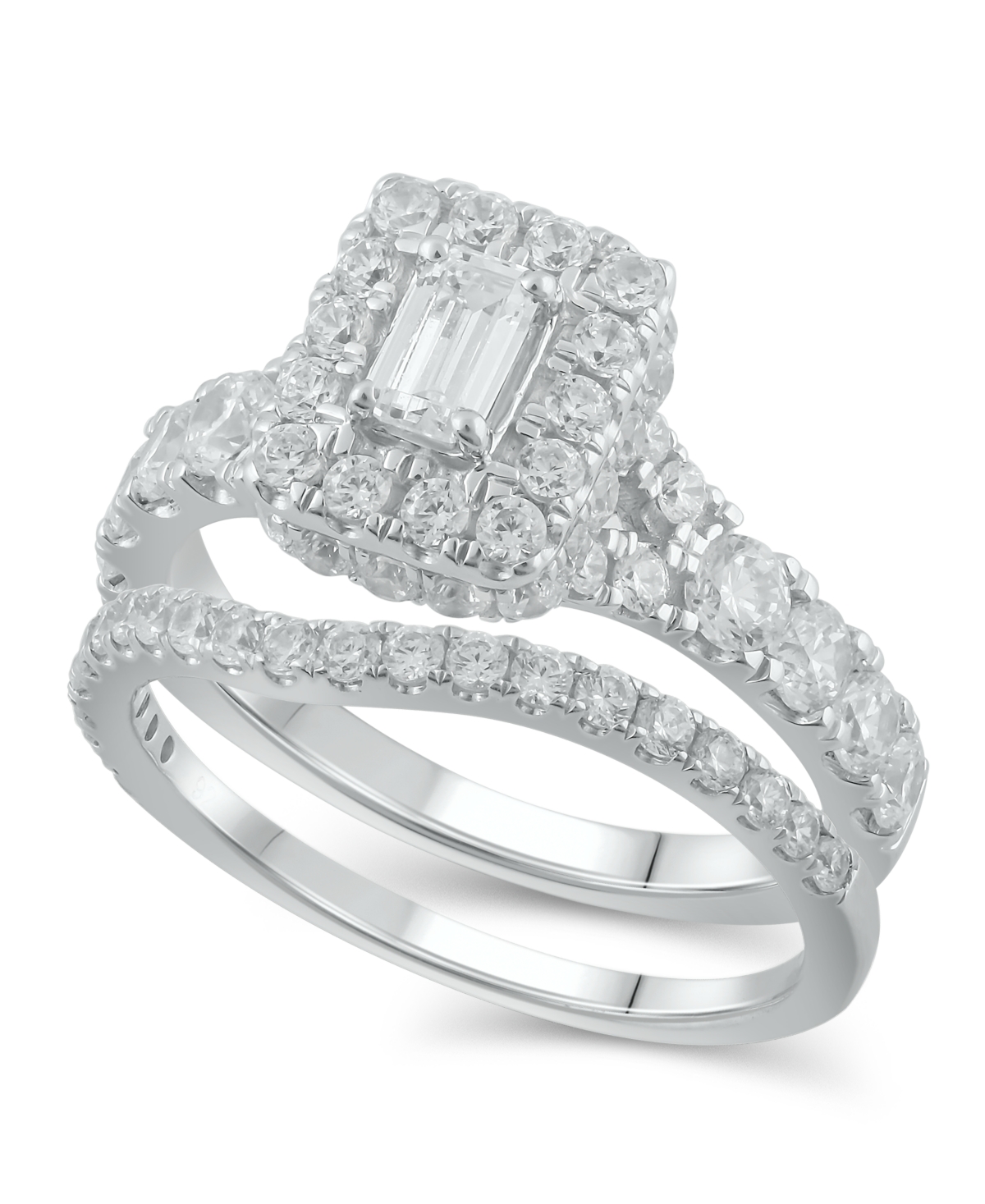 Click here for Diamond Halo Emerald Bridal Set (2. ct. t.w.) in 1... prices