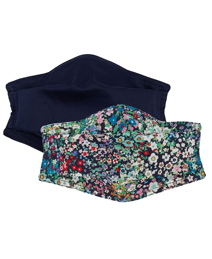 Echo Cotton Solid & Ditsy Floral-Print Face Mask 2pc Set - Macy's