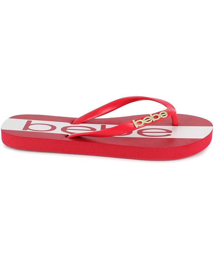 bebe Women's Tierla Logo Flip Flops & Reviews - Sandals - Shoes - Macy's