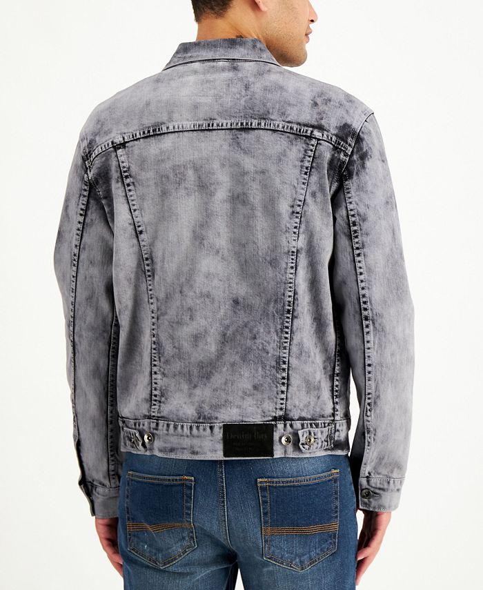Denim Bay Men's Marble Wash Denim Jacket - Macy's