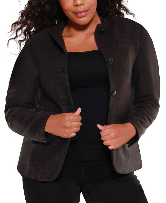 Belldini Black Label Women's Plus Size Utility Wool Blend Jacket - Macy's