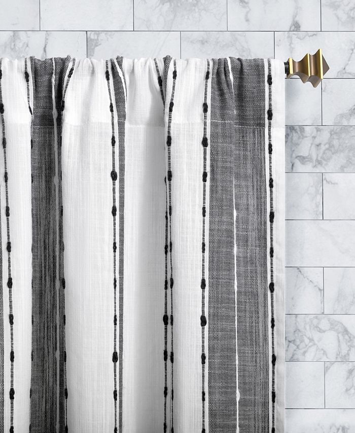 Archaeo Slub Texture Stripe Cafe Curtain Valance, 52" x 14" - Macy's