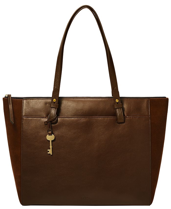 Fossil Women's Rachel Leather Satchel with Suede Gussets - Macy's