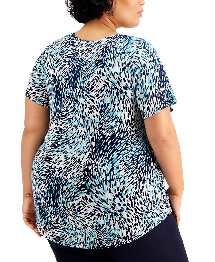 JM Collection Plus Size Printed Top, Created for Macy's - Macy's