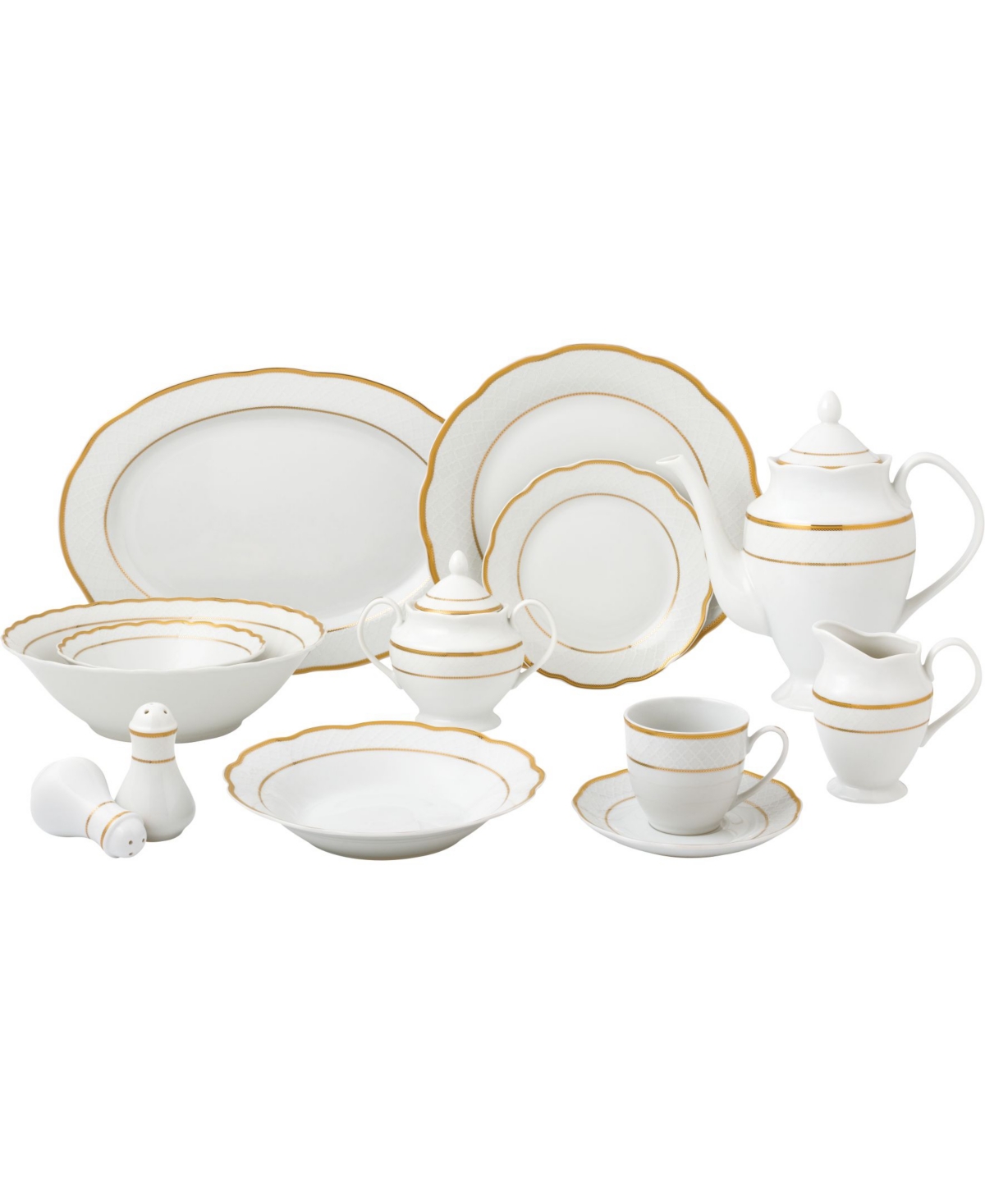 Click here for Lorren Home Trends Porcelain China 57 Piece Gloria... prices