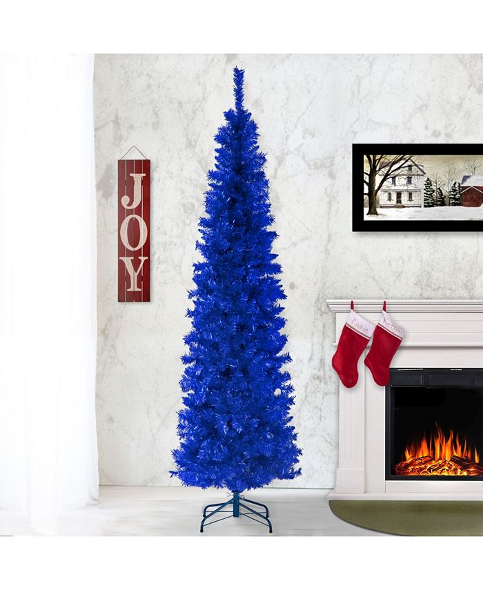 National Tree Company National Tree 6 ft. Blue Tinsel Tree - Macy's