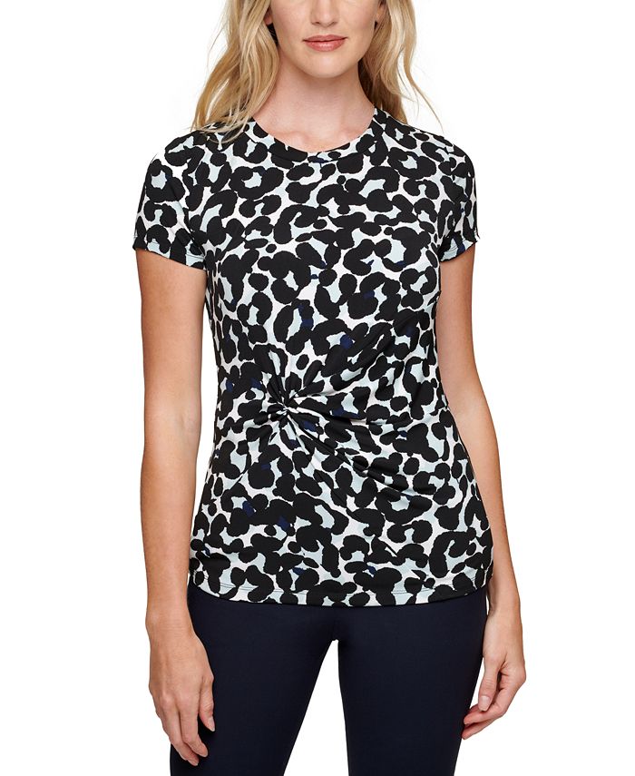 DKNY Printed Side-Knot Top - Macy's