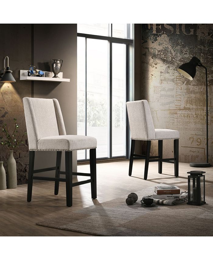 Carolina Living Zoe Upholstered Counter Stool, Set of 2 - Macy's