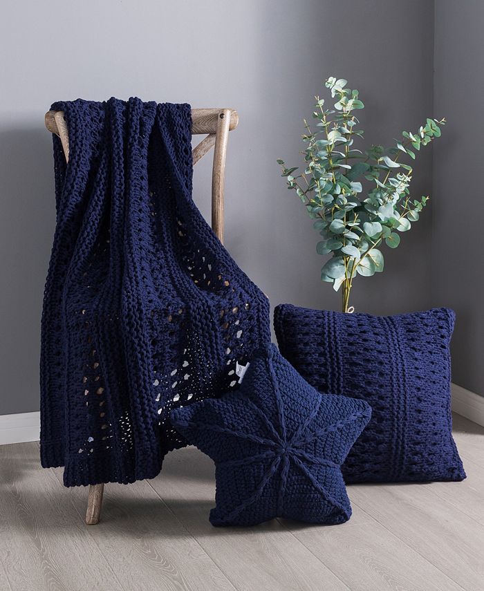 Country Living CLOSEOUT! Crochet Star Pillow, 20" L x 20" W - Macy's