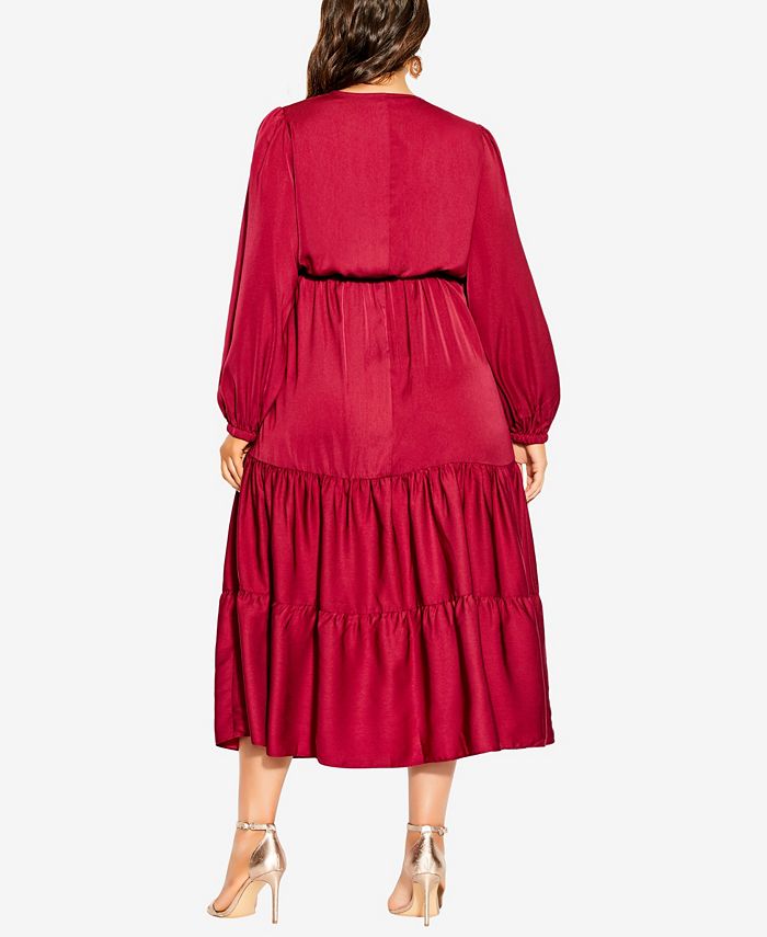 City Chic Women's Trendy Plus Size Pretty Tier Maxi Dress - Macy's