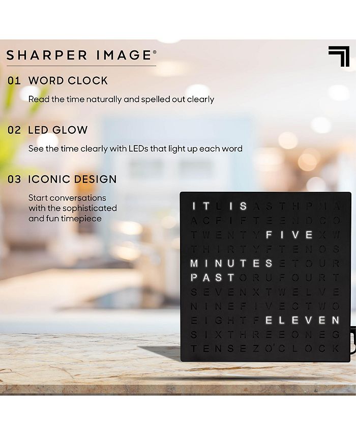 Sharper Image Table Top LED Word Clock - Macy's