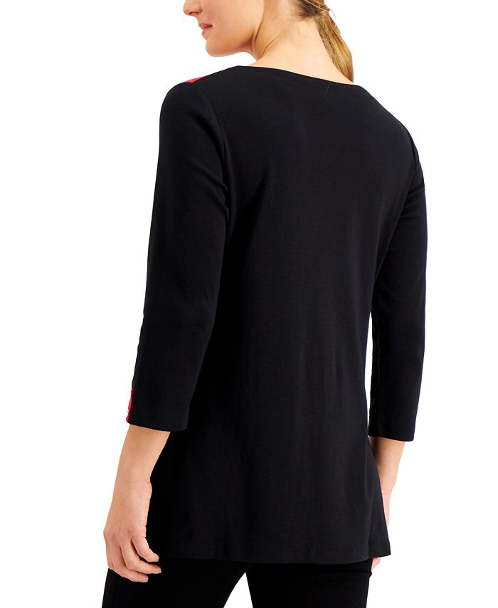 Karen Scott Colorblocked Tunic, Created for Macy's & Reviews - Tops ...