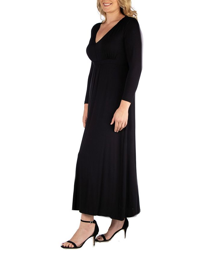 24seven Comfort Apparel Women's Plus Size Classic Maxi Dress - Macy's