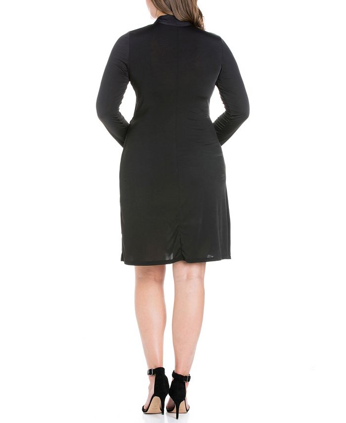 24seven Comfort Apparel Women's Plus Size Mini Wrap Dress - Macy's