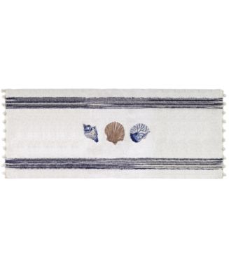 Avanti Blue Lagoon Ombre Seashells Bath Rug, 24" x 60" - Macy's