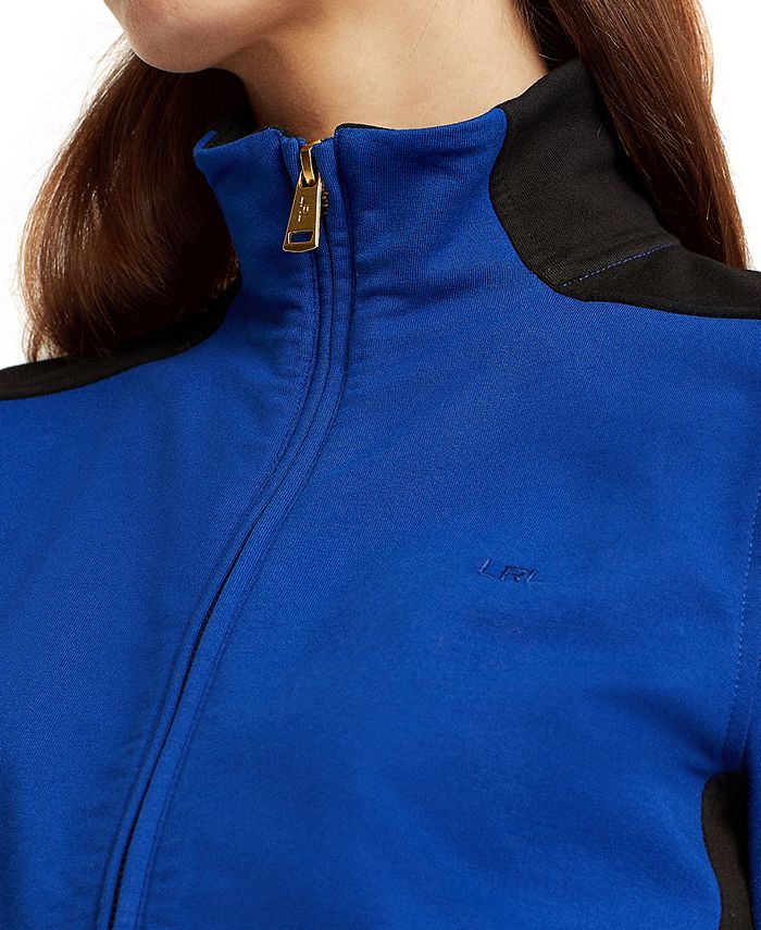 Lauren Ralph Lauren Cotton-Blend Track Jacket - Macy's