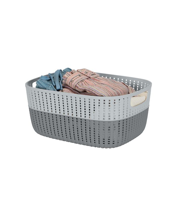 Simplify 2-Tone Decorative Large Storage Basket - Macy's