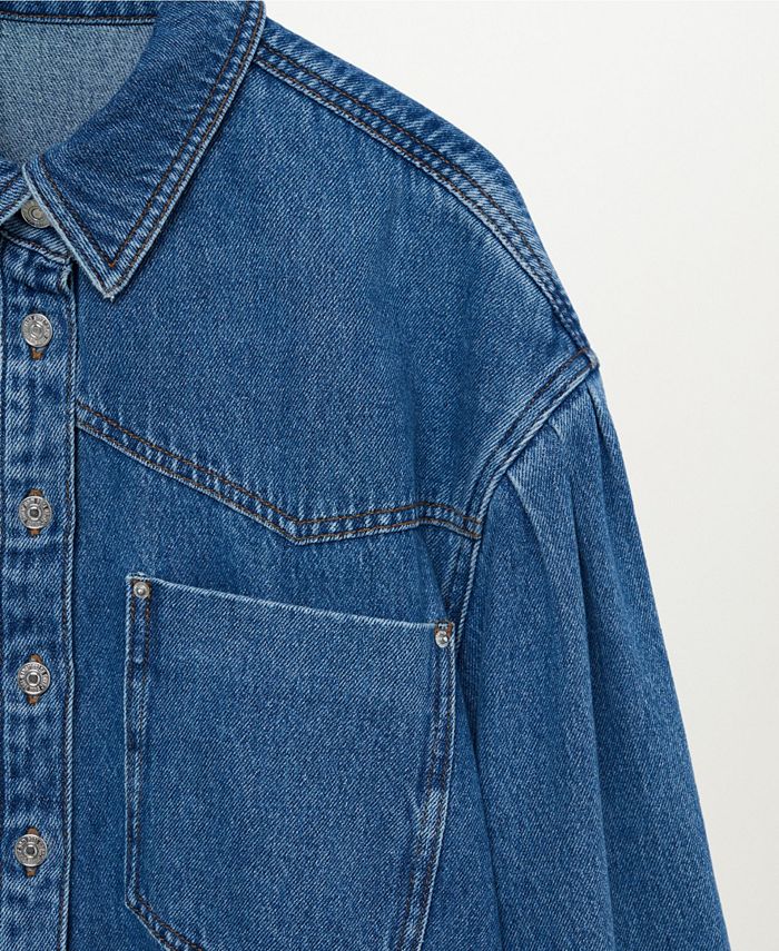 MANGO Women's Chest-Pocket Cotton Overshirt - Macy's