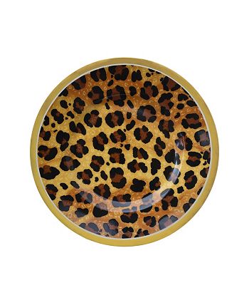 222 Fifth Serengeti Leopard with Electropated Gold 16 Piece Dinnerware ...
