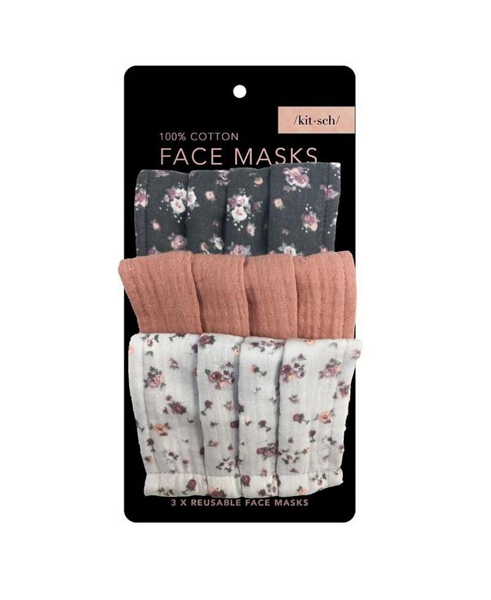 Kitsch Cotton Face Mask 3pc Set - Vintage Floral & Reviews - All ...