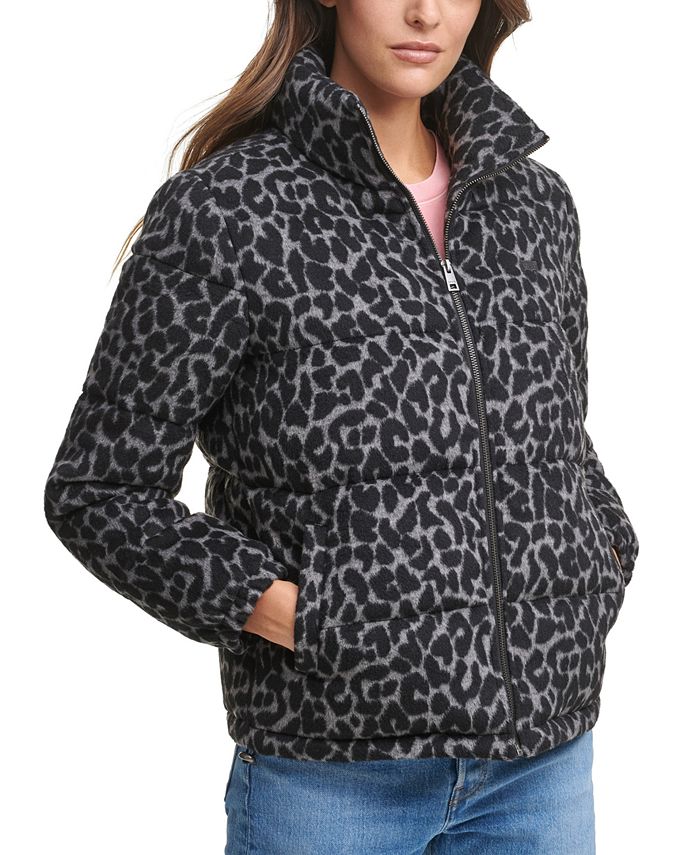 Levi's Animal-Print Cropped Puffer Jacket - Macy's