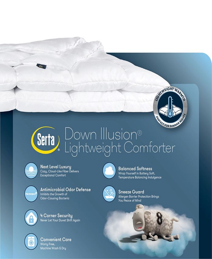 Serta Down Illusion Antimicrobial Down Alternative Lightweight Comforter - Full/Queen - Macy's