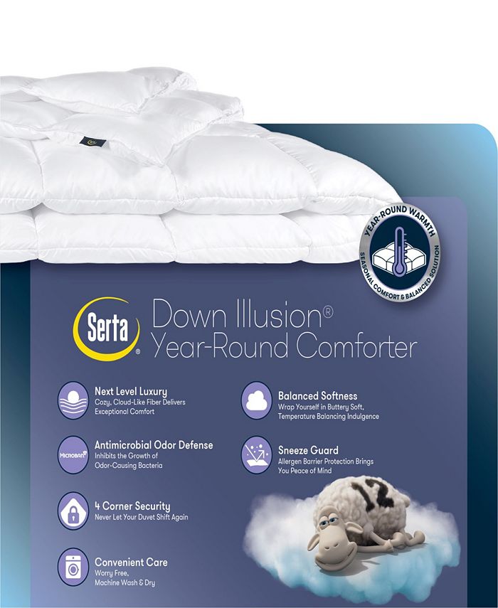 Serta Down Illusion Antimicrobial Down Alternative All Season Comforter - King/California King ...
