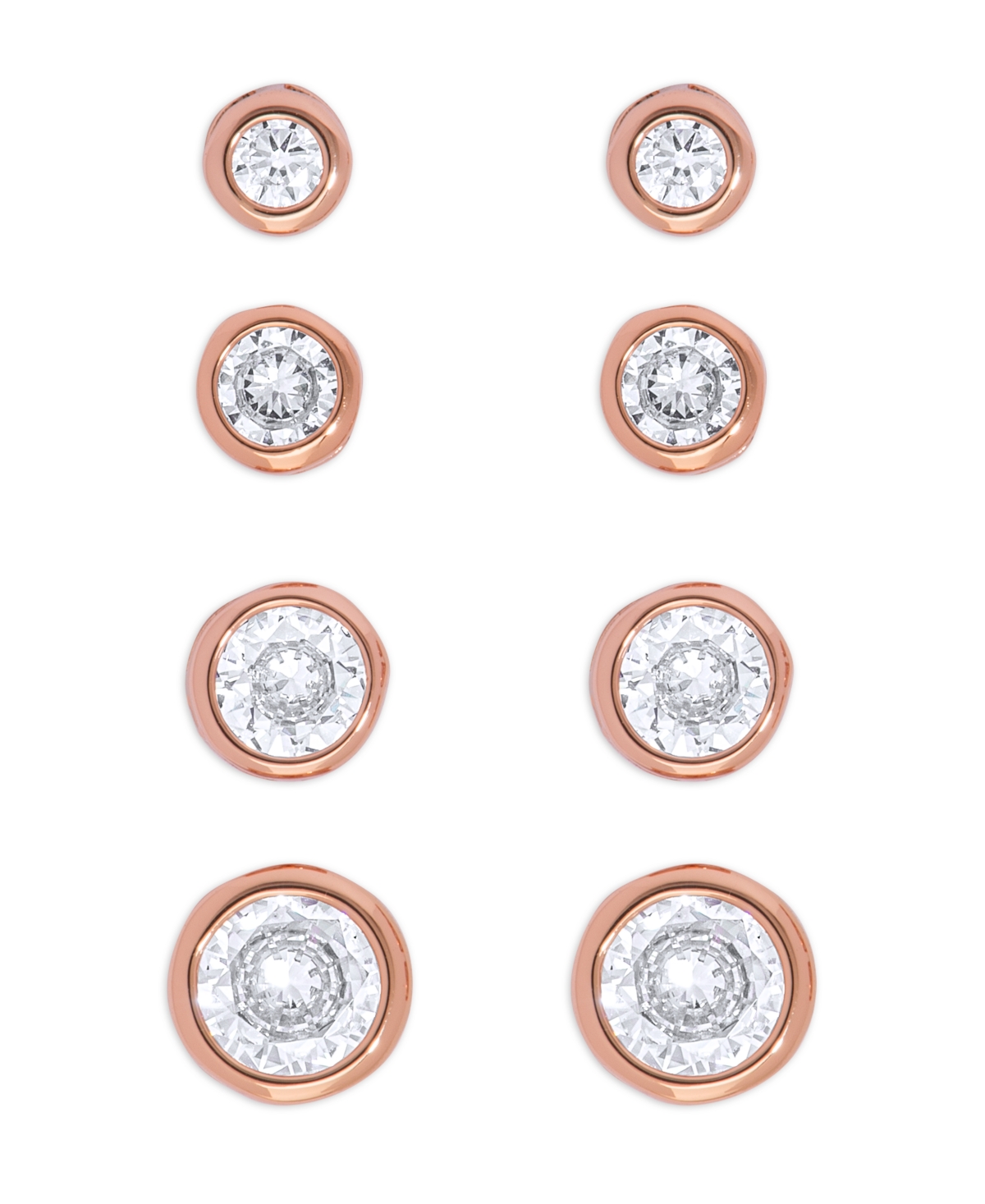 Click here for Rose Gold Plated 4-Pair Cubic Zirconia Graduated B... prices
