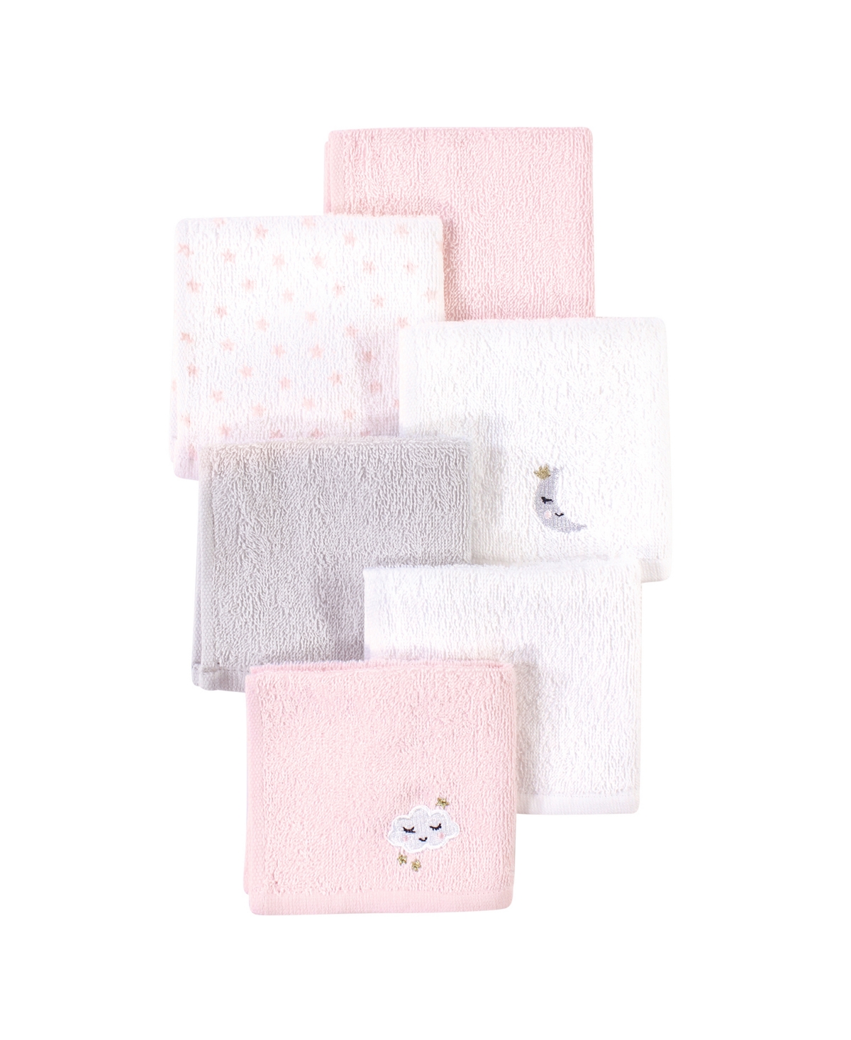 Click here for Hudson Baby Girls 6Pk Woven Washcloths - Pink clou... prices