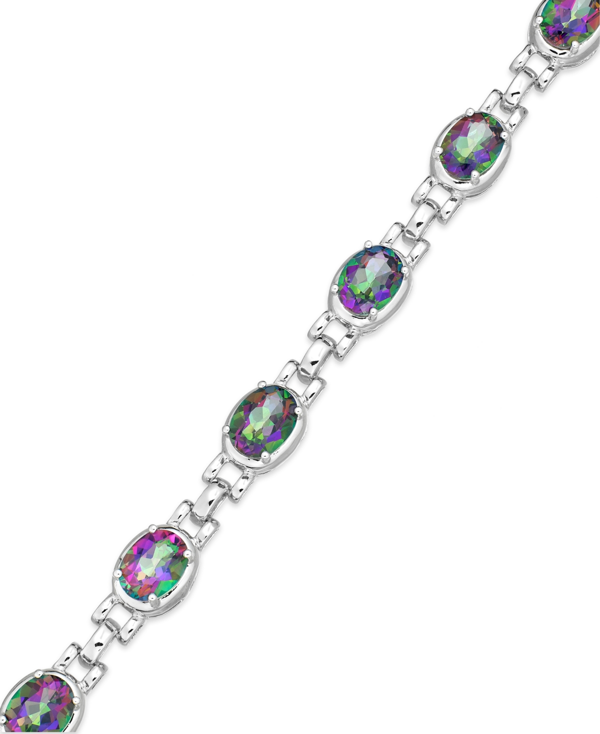 Click here for Blue Topaz (13 ct. t.w.) Oval Link Bracelet in Ste... prices