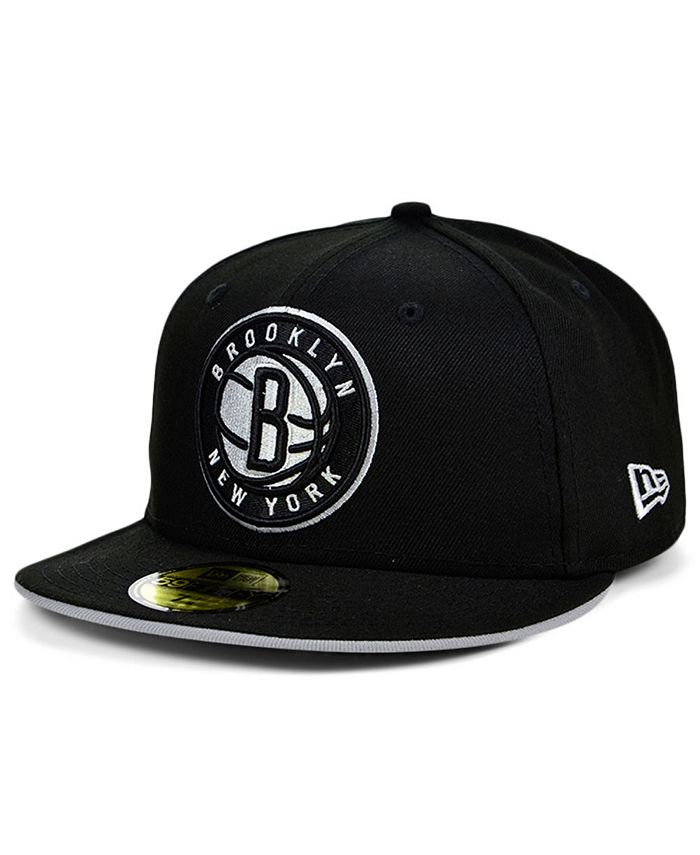 New Era Brooklyn Nets Black Gray Pop 59FIFTY Cap - Macy's