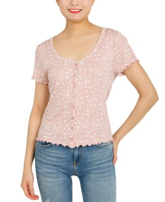 Hippie Rose Juniors' Floral-Print Top - Macy's