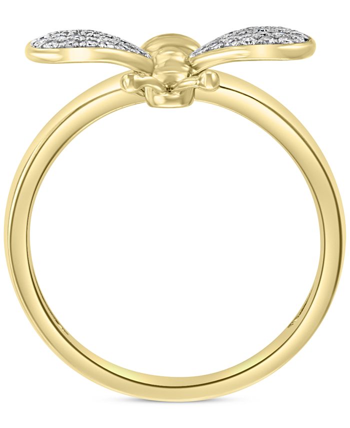 EFFY Collection EFFY® Diamond Bee Ring (1/6 ct. t.w.) in 14k Gold - Macy's