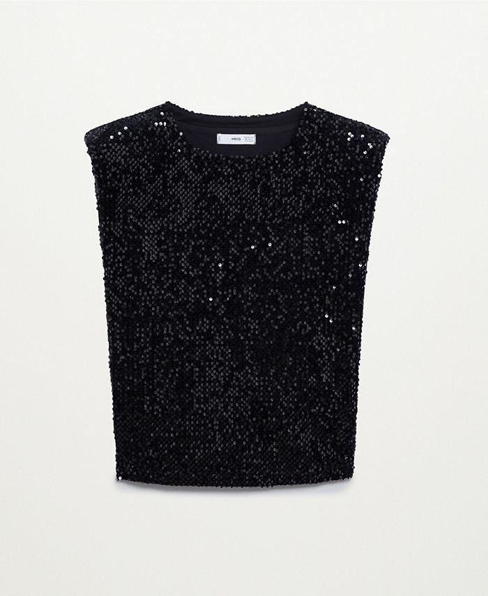 MANGO Women's Sequined Top - Macy's
