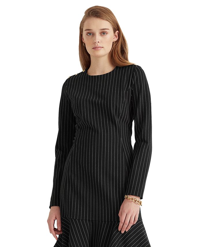 Lauren Ralph Lauren Pinstriped Ponte Dress - Macy's