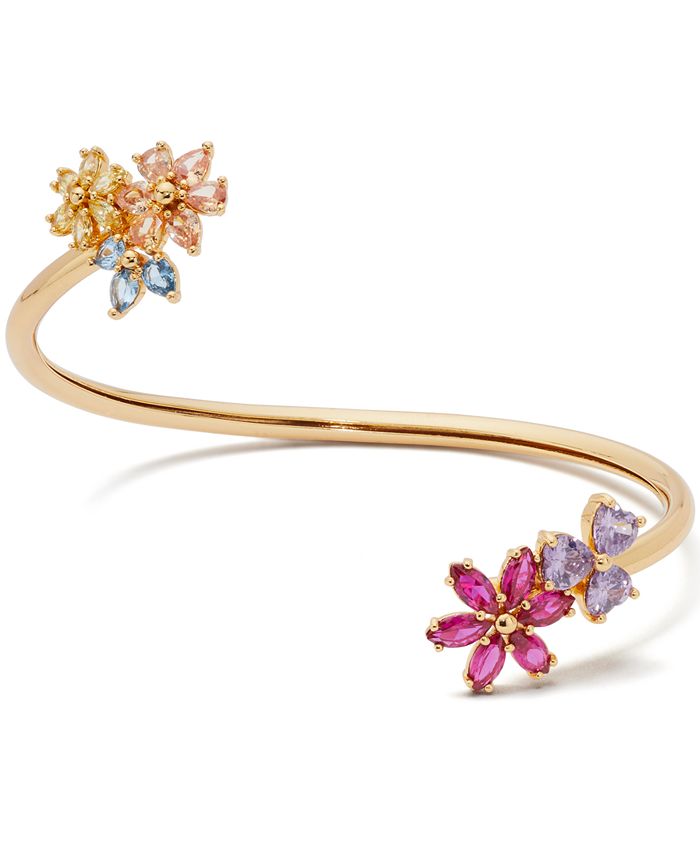 kate spade new york Gold-Tone Multicolor Cubic Zirconia Flower Flexi ...