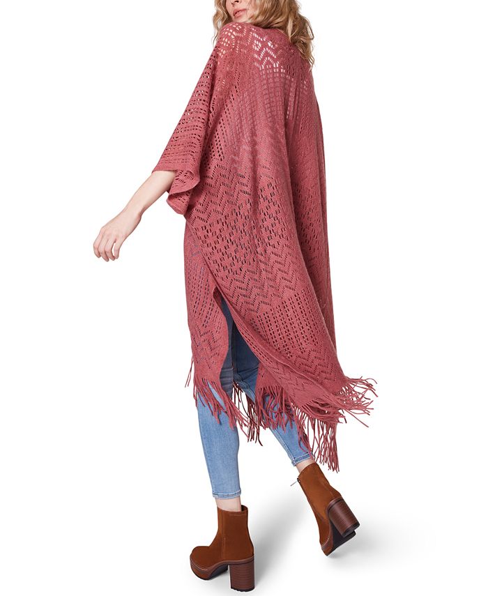 Steve Madden Knit Fringed Ruana & Reviews - Scarves & Wraps - Handbags ...