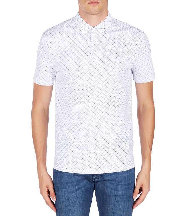 A|X Armani Exchange Men's Dotted Grid-Print Mesh Polo Shirt & Reviews ...