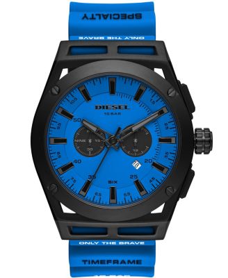 Diesel Men's Timeframe Chronograph Blue Silicone Strap Watch 48mm - Macy's