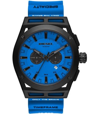 Diesel Men's Timeframe Chronograph Blue Silicone Strap Watch 48mm - Macy's