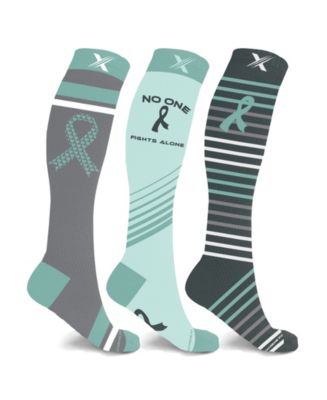 Men's and Women's Ovarian Cancer Awareness Knee High Compression Socks ...