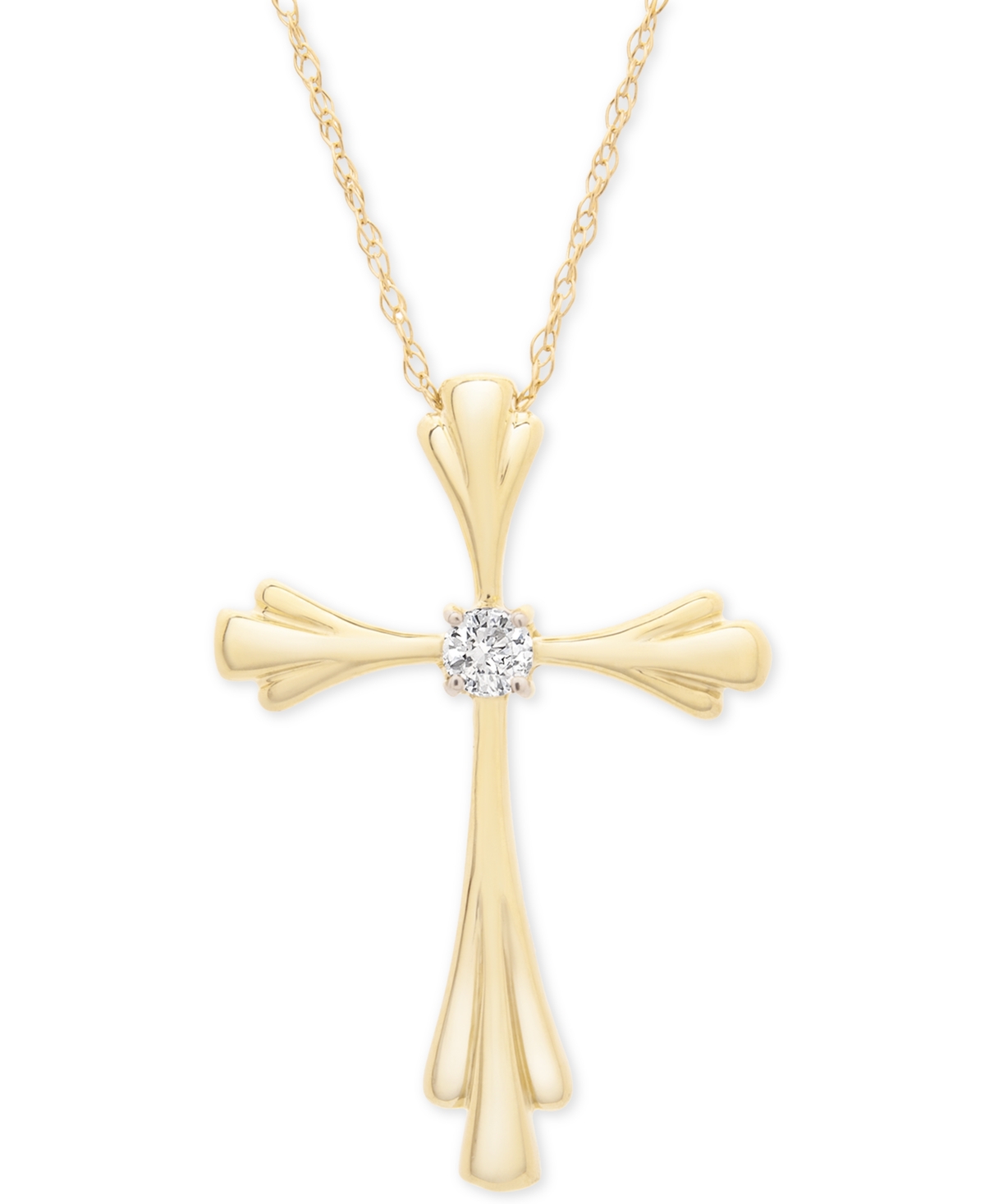 Click here for Diamond Accent Cross 18 Pendant Necklace - Yellow... prices