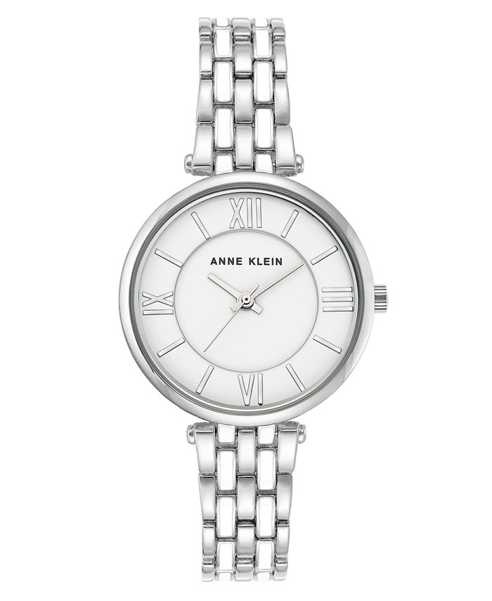 Anne Klein Silver-Tone Bracelet Watch 34mm - Macy's