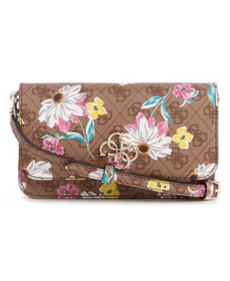 GUESS Noelle Floral Logo Crossbody Flap Organizer - Macy's