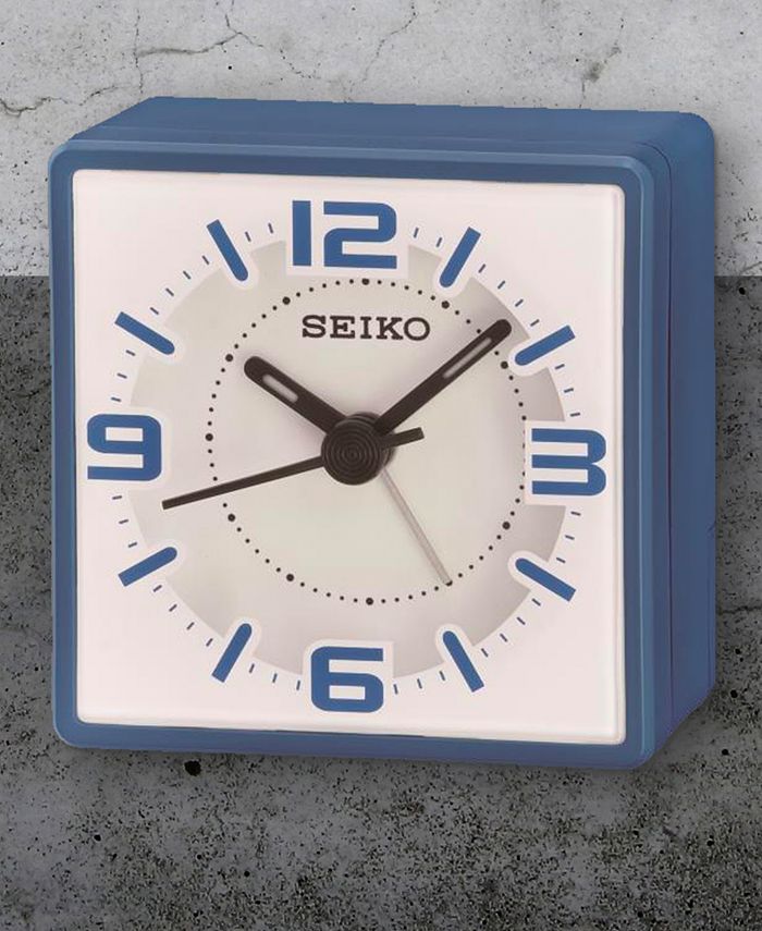 Seiko Blue & White Alarm Clock - Macy's