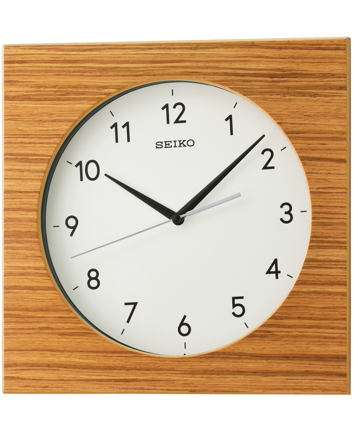 Click here for Seiko Dylan Square Wall Clock - Light Brown And Wh... prices